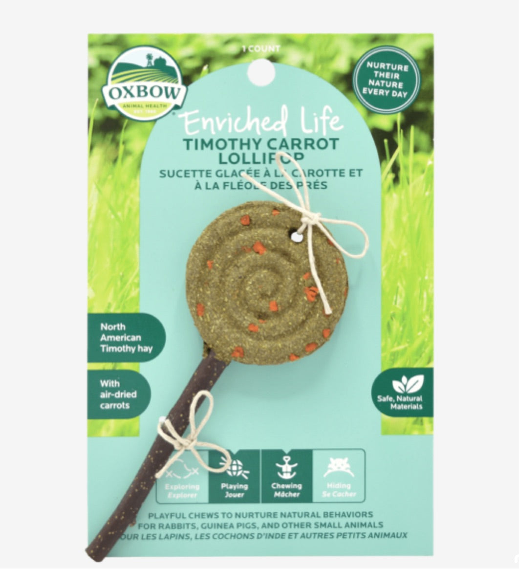 Oxbow Enriched Life - Timothy Lollipop (Carrot) | All Natural and Safe ...